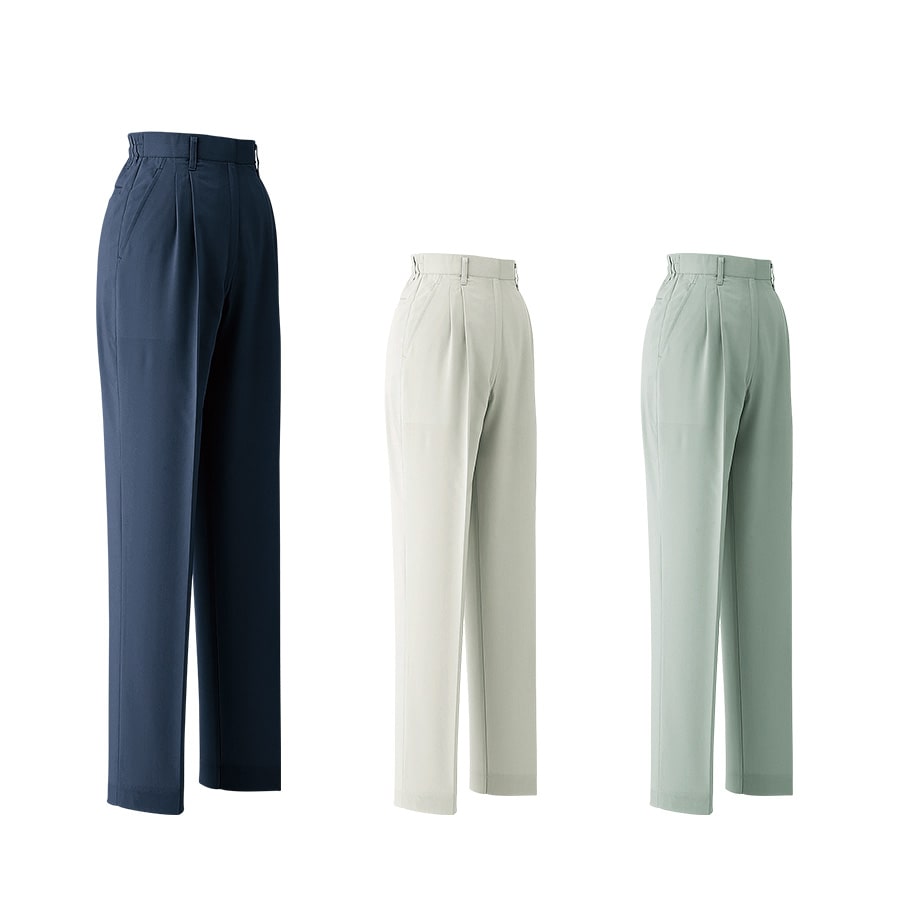 レディースパンツ (ツータック脇シャーリング) 6807 | WORKWEAR LAB/ワークウエア・ラボ – Asahicho プロ用作業服専門店 WORKWEAR LAB