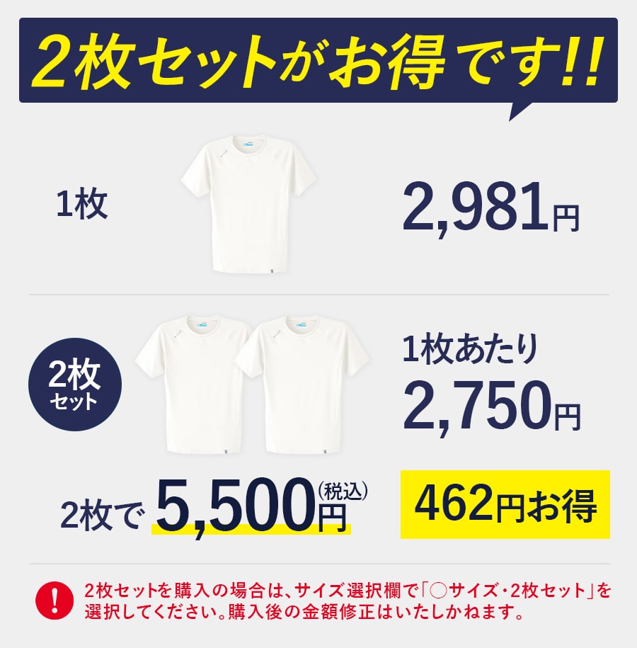 2枚セット 半袖クールインナー 0043 半袖シャツ 高機能冷却素材クールコアを使用 – Asahicho プロ用作業服専門店 WORKWEAR LAB